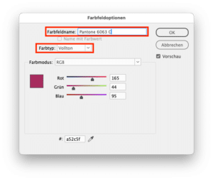 Pantone-Farben in InDesign definieren